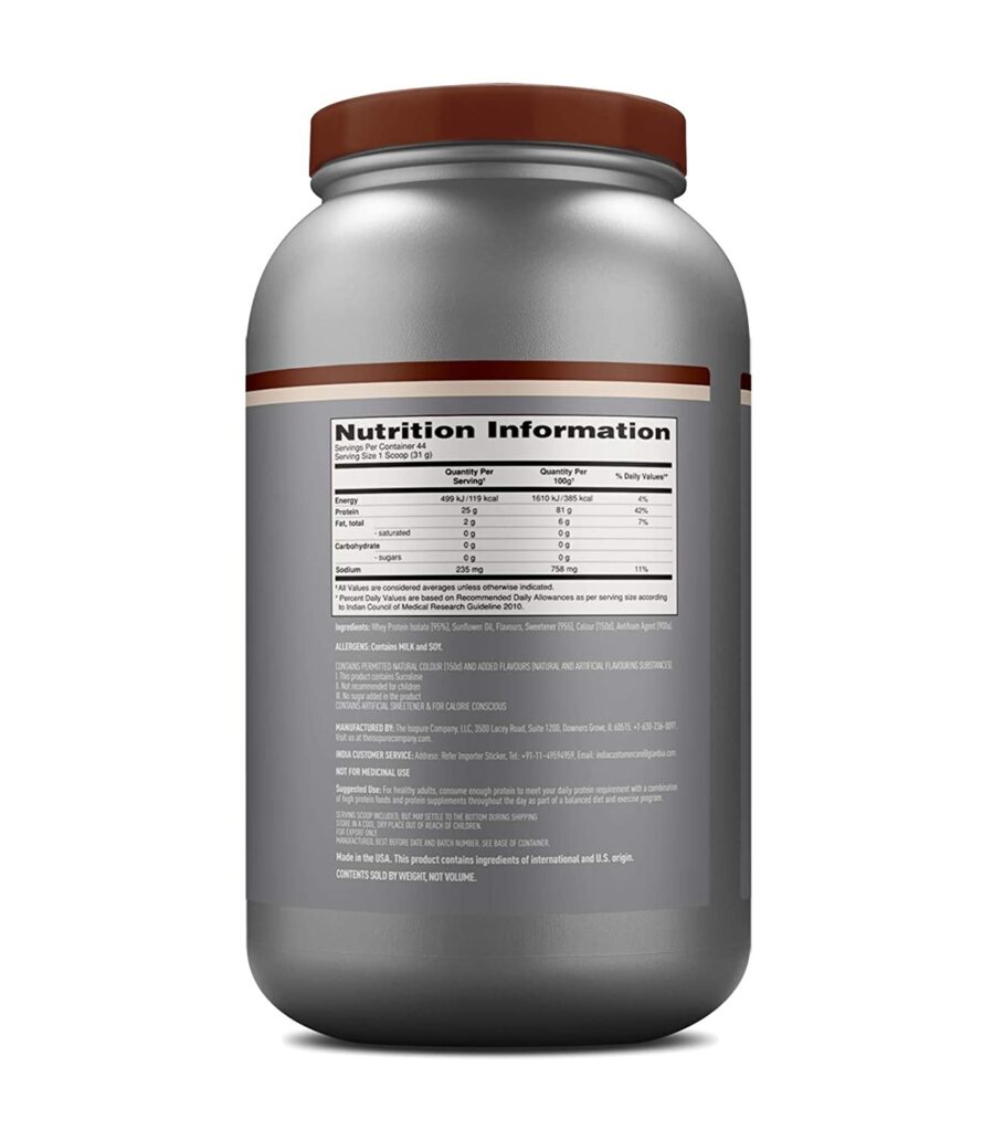 Isopure 100% Whey Protein Isolate Powder – 247 Nutrition