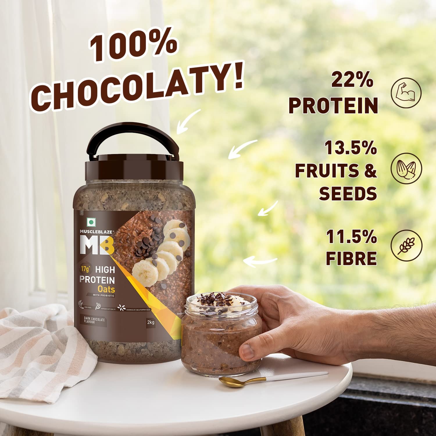 MuscleBlaze High Protein Oats with Added Probiotics – 247 Nutrition