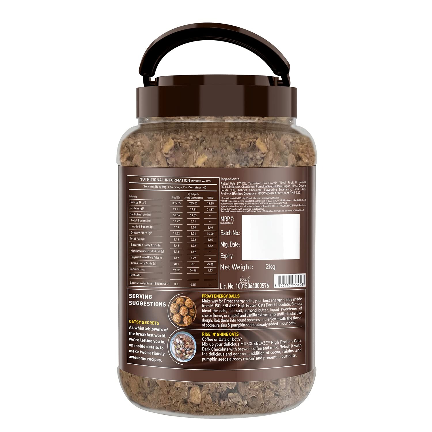 MuscleBlaze High Protein Oats with Added Probiotics – 247 Nutrition